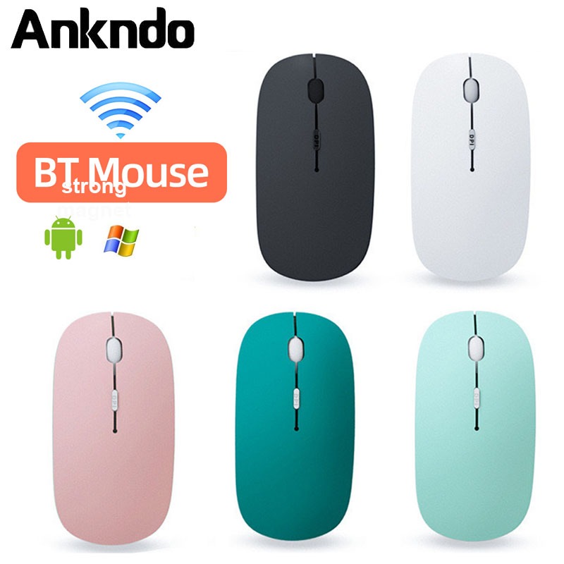 Ankndo Macaron Wireless Bluetooth Mouse Portable Magic Silent Ergonomic ...
