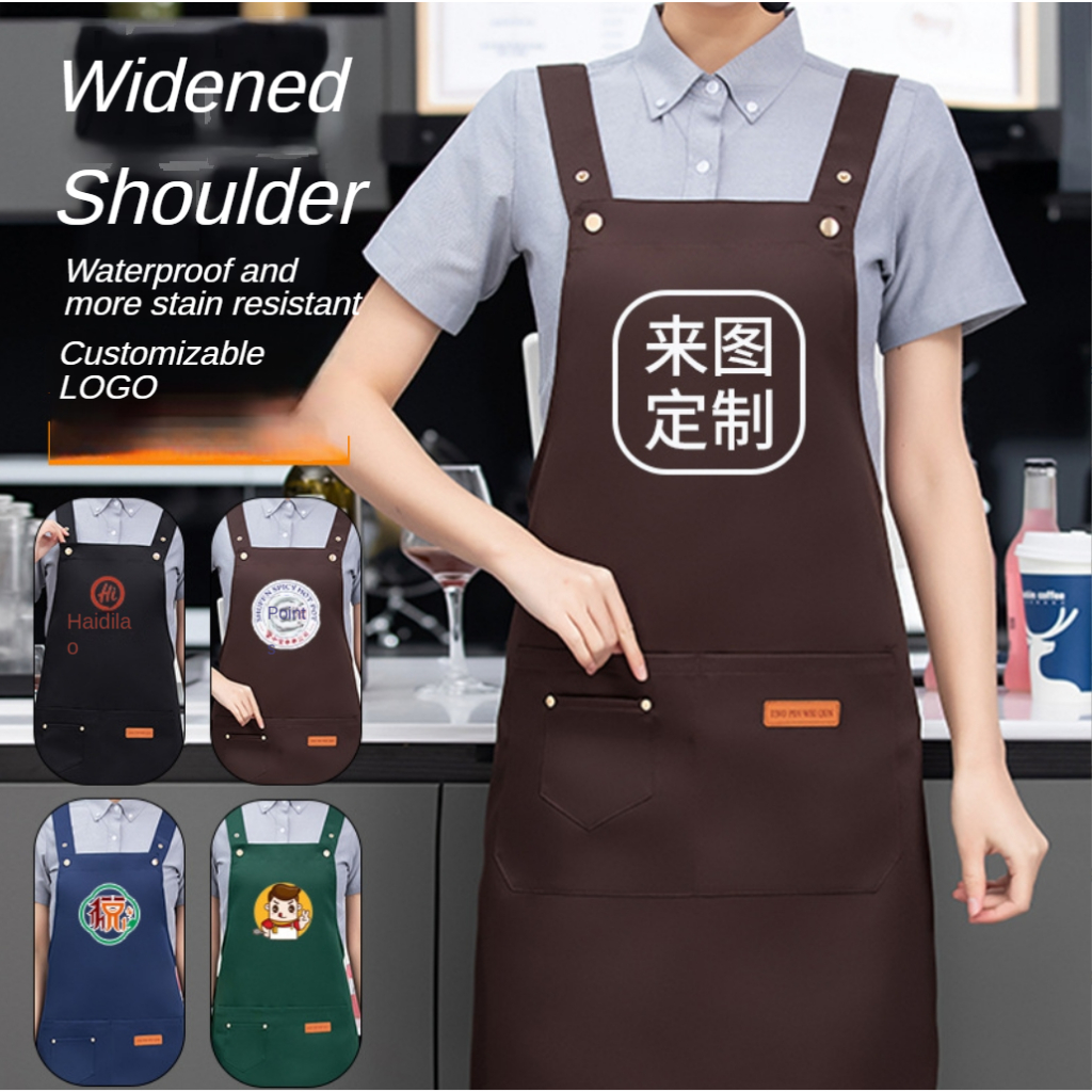 Ready Stock apron murah viral waterproof apron custom apron with wide ...
