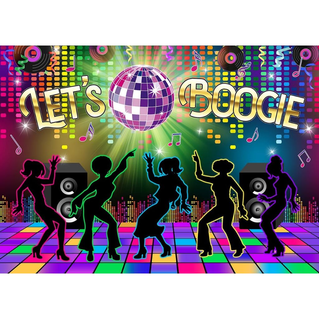 70s Disco Decorations Backdrop Lets Boogie Party Decorations Backdrop ...