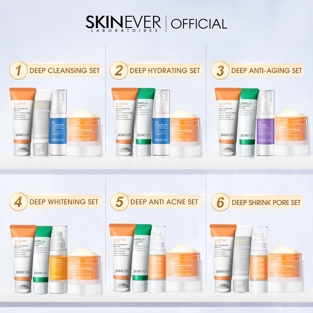 SKINEVER 4 In 1 Scrub Facial Cleanser Pores Cleaning Mask Hydrating ...