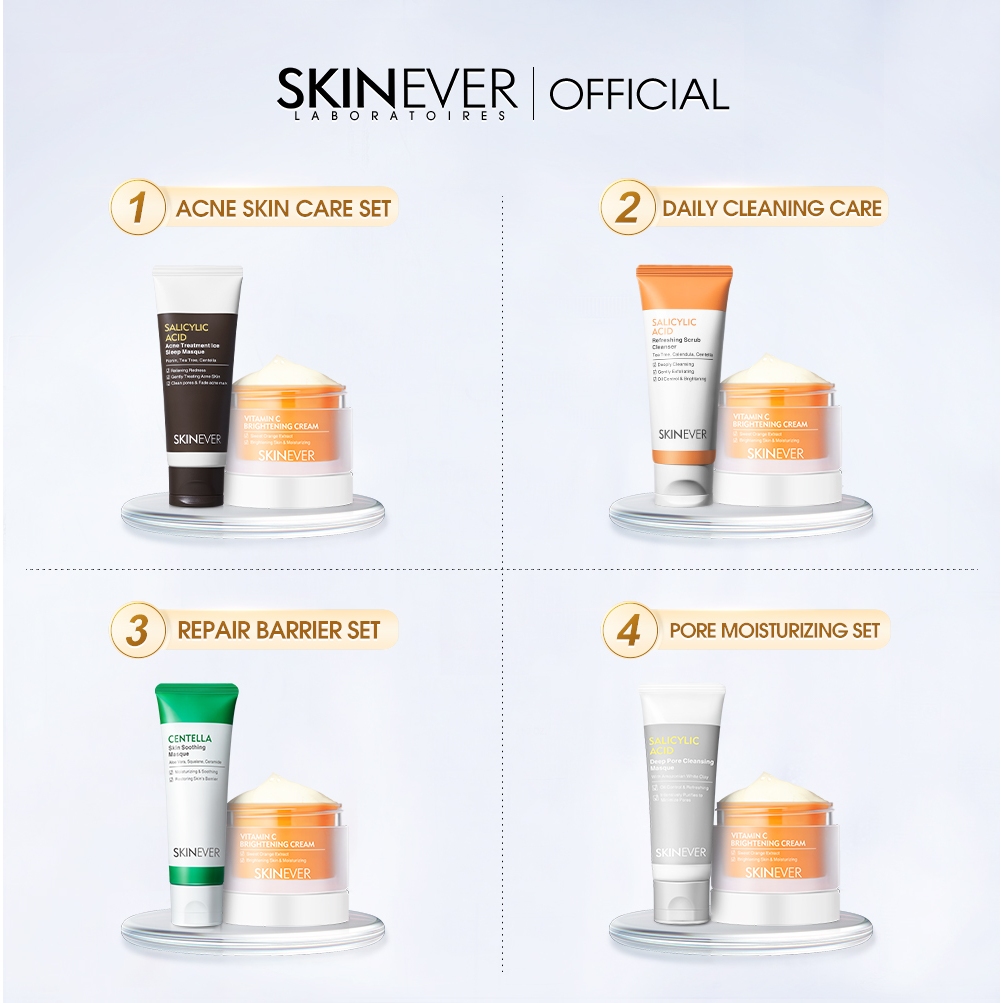 SKINEVER Skincare with Anti-Acne Scrub Facial Pores Cleaning Mud Mask ...