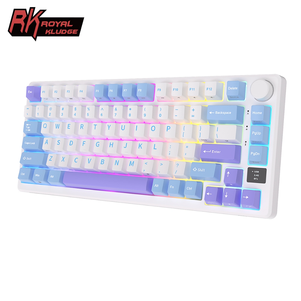 RK ROYAL KLUDGE RKM75 Taro Milk 81 Keys Gasket Wireless Mechanical ...
