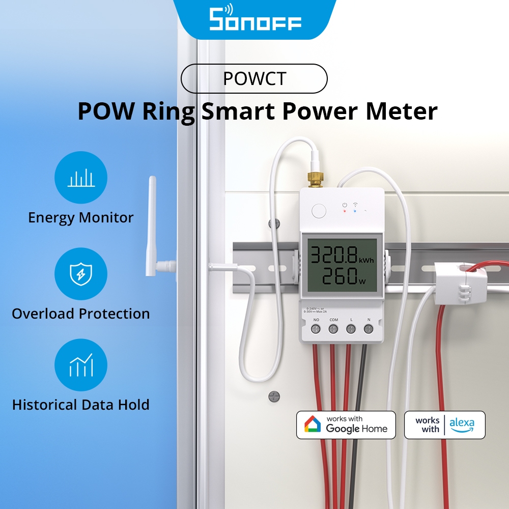 SONOFF POWCT 100A Max WiFi POW Ring Smart Power Meter Split CT Sensor ...