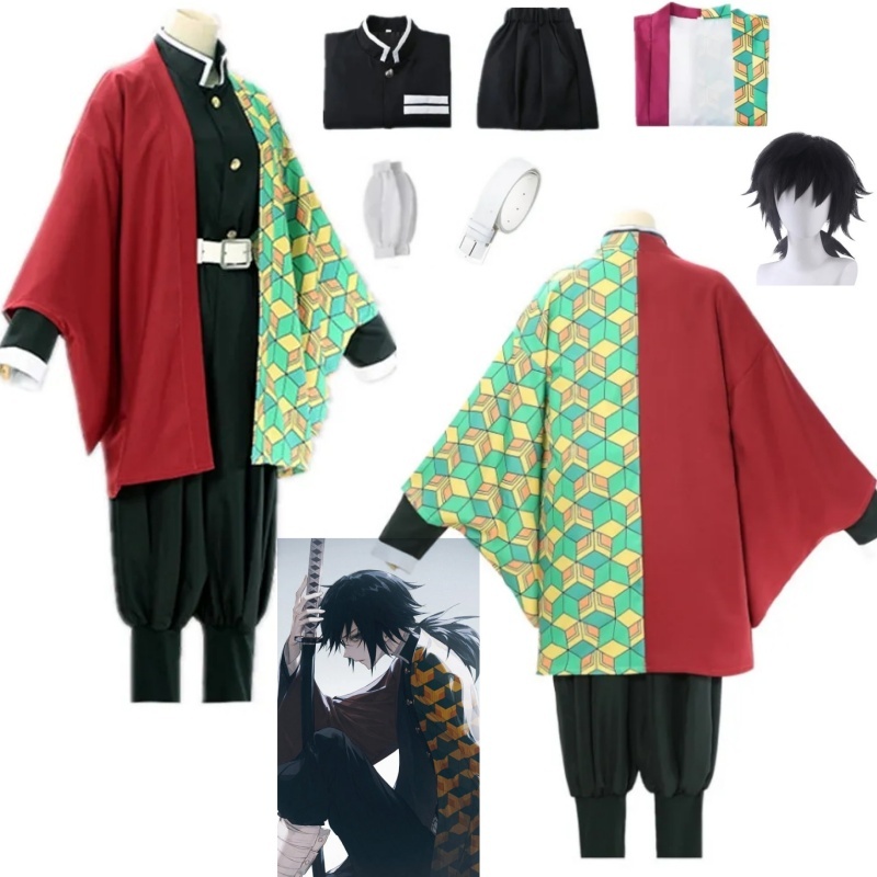 Anime Demon Slayer Tomioka Giyuu Cosplay Costume Adult kid Kimono ...