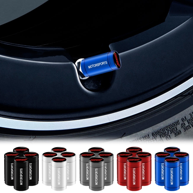 4pcs Sport Styling Metal Car Tire Air Cap Auto Emblem Cylindrical Tyre ...