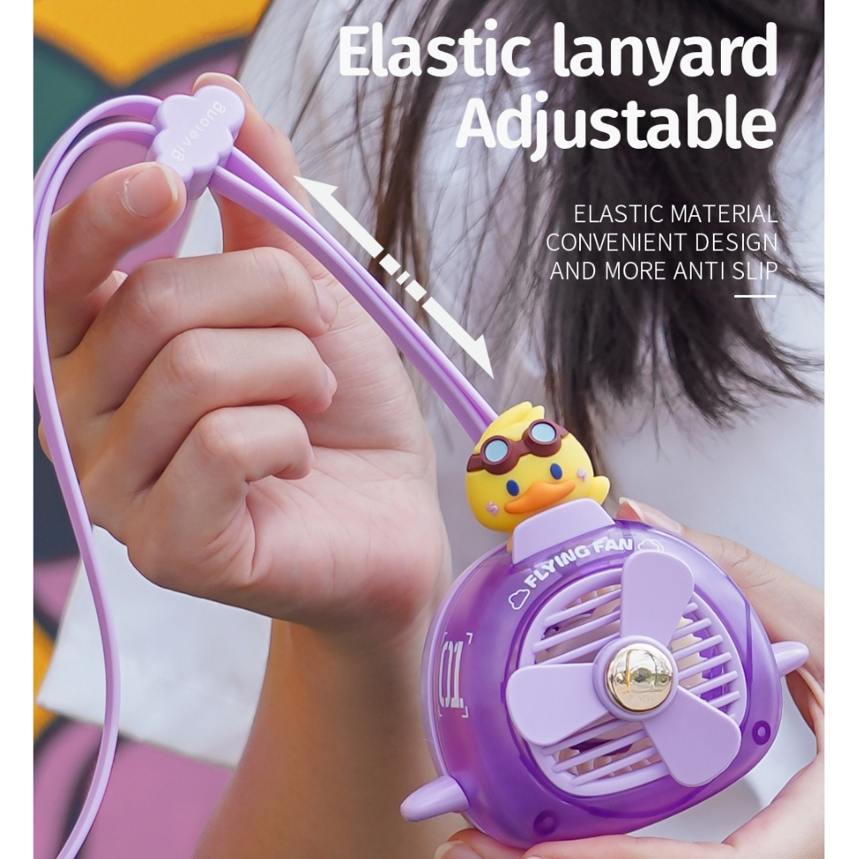 Portable Cute Mini Handy Rechargeable Fan Portable Hanging Neck Fan ...
