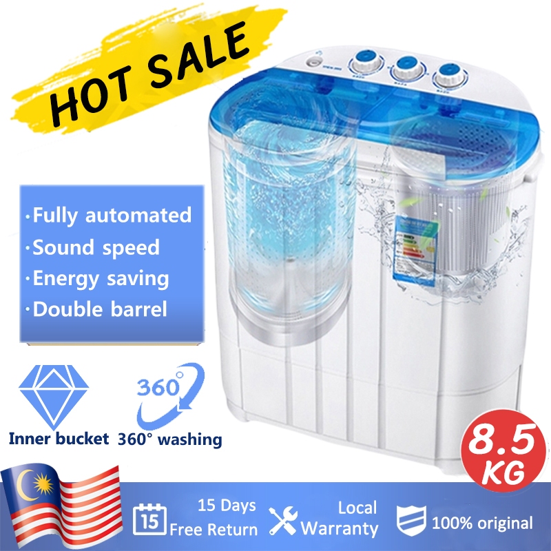 HOMEFUN Automatic Double tub Portable mini washing machine，Washing ...