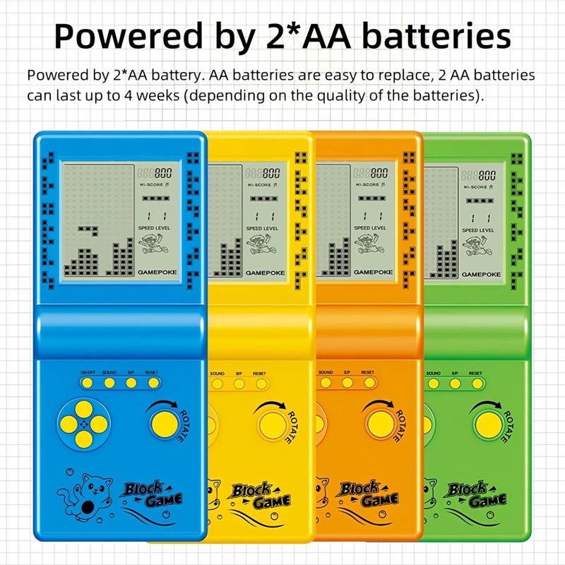 Building blocks game console Tetris classic handheld game console ...