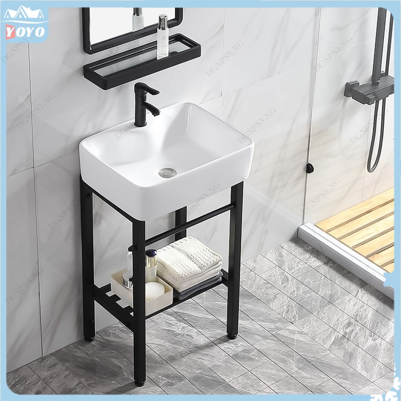 Stainless Steel Bracket Ceramic Laundry Basin Bathroom Wash Inter ...