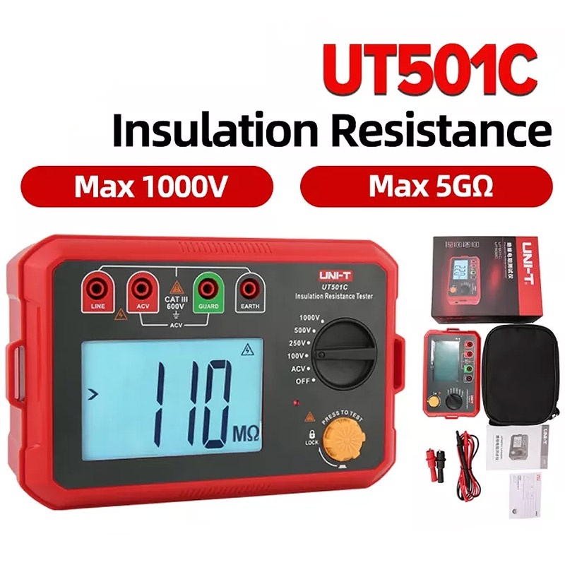 【One year warranty】UNI-T UT501C UT502C Digital Insulation Resistance ...