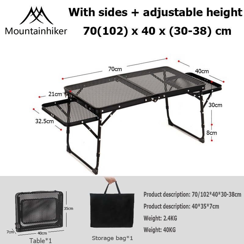 MOUNTAINHIKER outdoor camping table Meja lipat Height adjustable ...