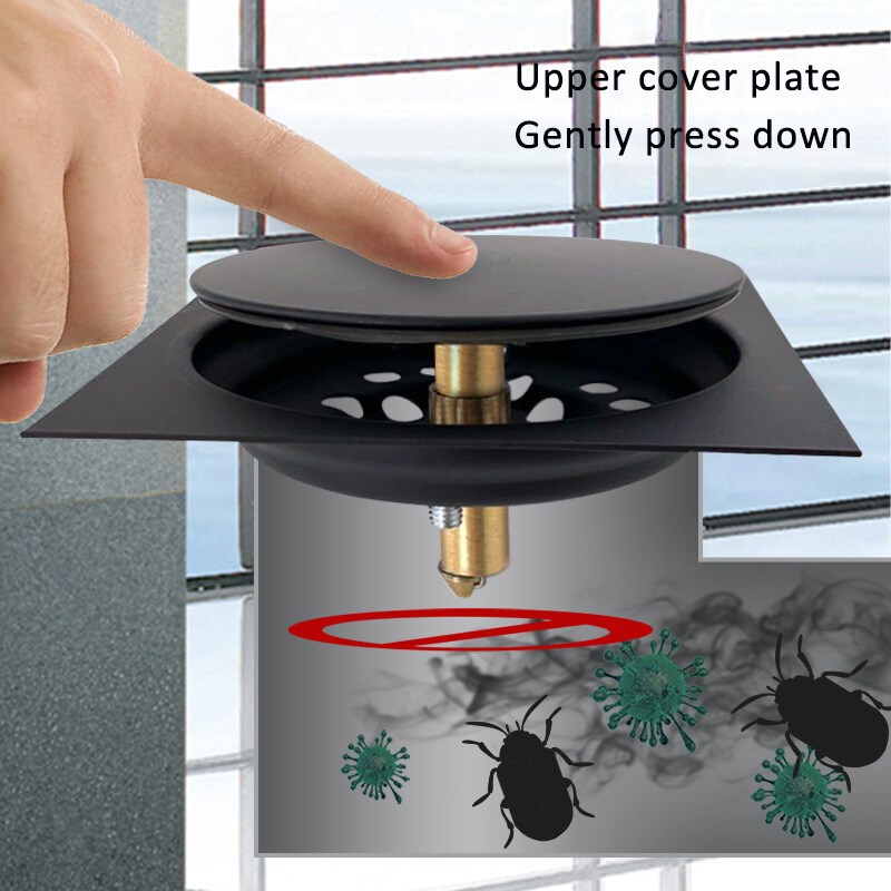 Floor Trap Hidden Stainless Steel 10CM Hidden Drain Floor Anti Stink ...