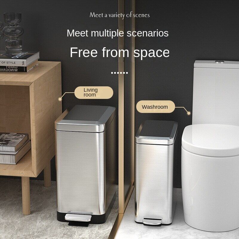 18L Kitchen Dustbin | Pedal Soft Closing | Stainless Steel | 不锈钢垃圾桶 ...