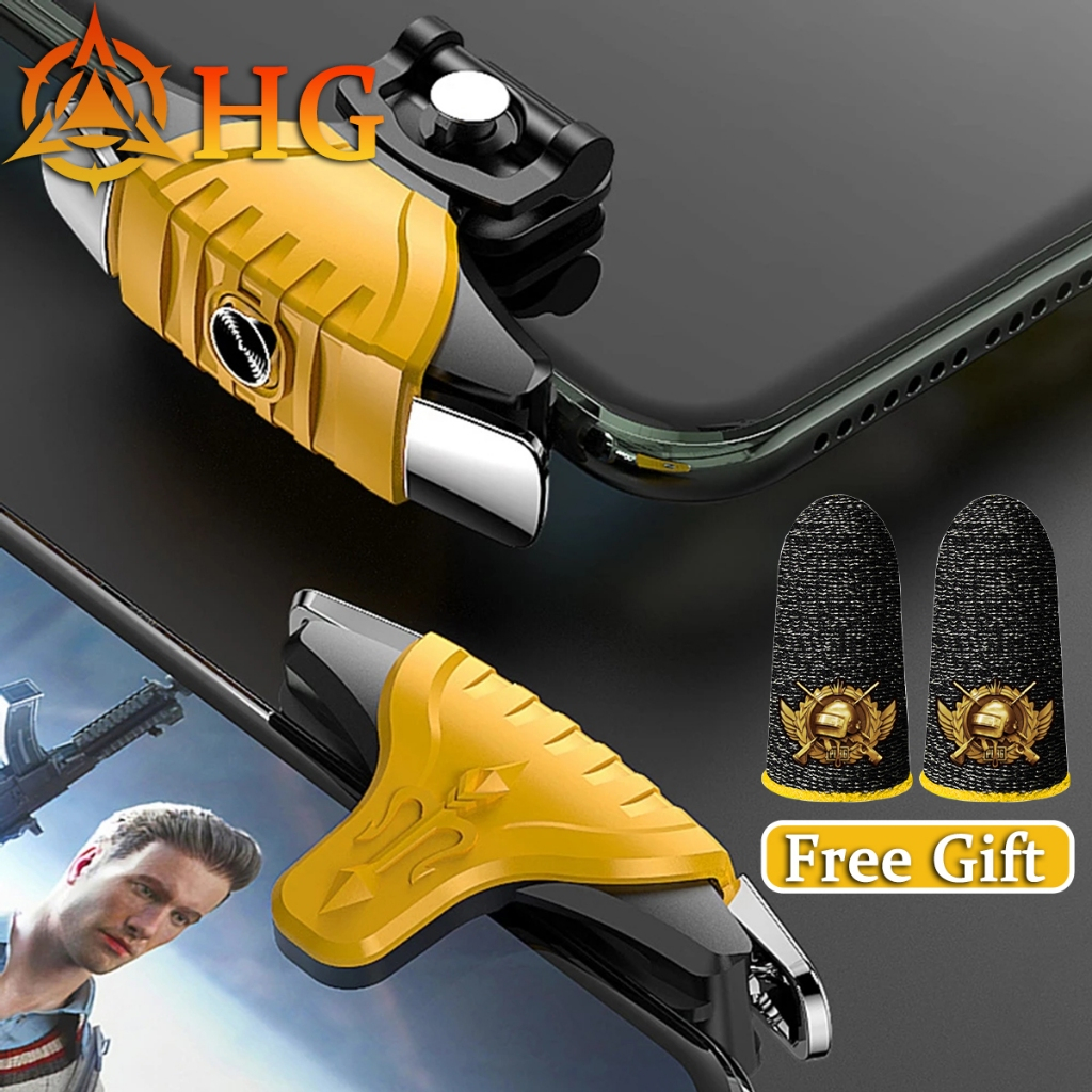 HG F01 Mobile Game 6 Finger Trigger for PUBG Gaming Controller Alloy ...