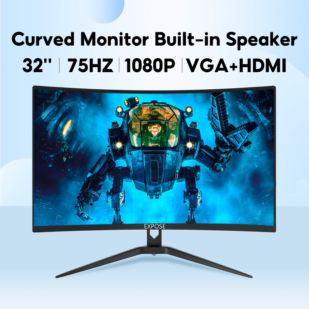 EXPOSE Monitor PC IPS 2K/4K Curved Gaming Monitor 24-27Inch built-in ...