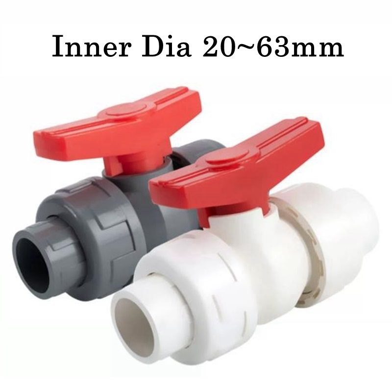 1PC 20-63MM PVC Union Ball Valve Water Pipe Ball Valve Garden ...