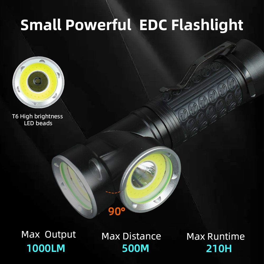 Wurkkos T6 COB 90 Degree Folding Strong Light Work Light 1000lm Red ...