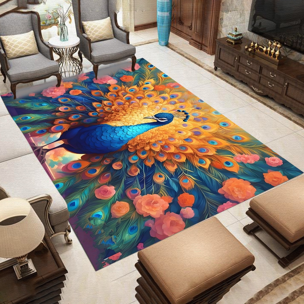 Carpet Peacock decoration carpets for living room bedside carpet velvet ...