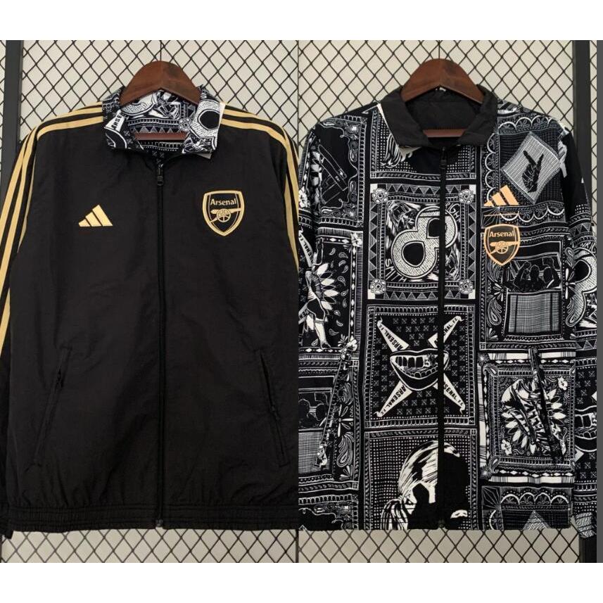 2024 25 Arsenal Men's two-sided Windbreaker Football Jacket Tracksuit ...