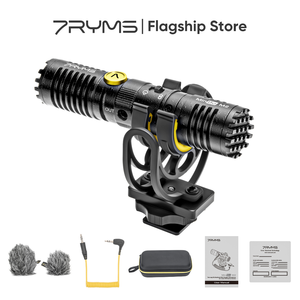 Shotgun Microphone ,7RYMS MinBo M2 Two-way Bi-directional Mini On ...