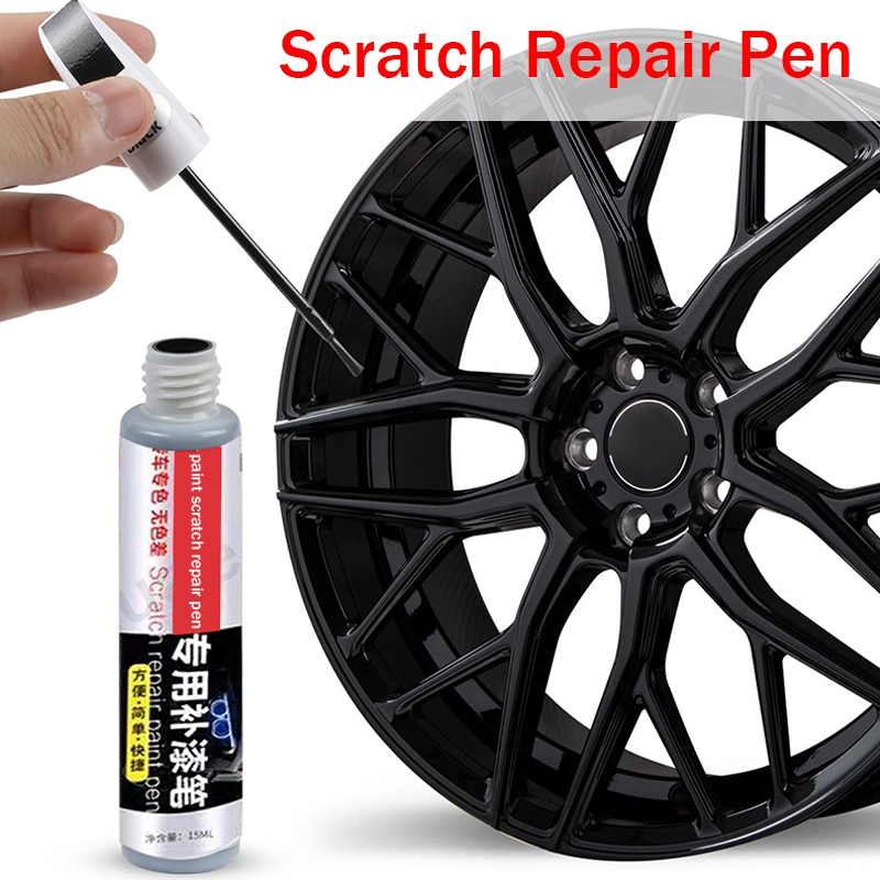 Car Wheel Scratch Repair Pen Black Rim Touch-Up Paint Remover Black ...