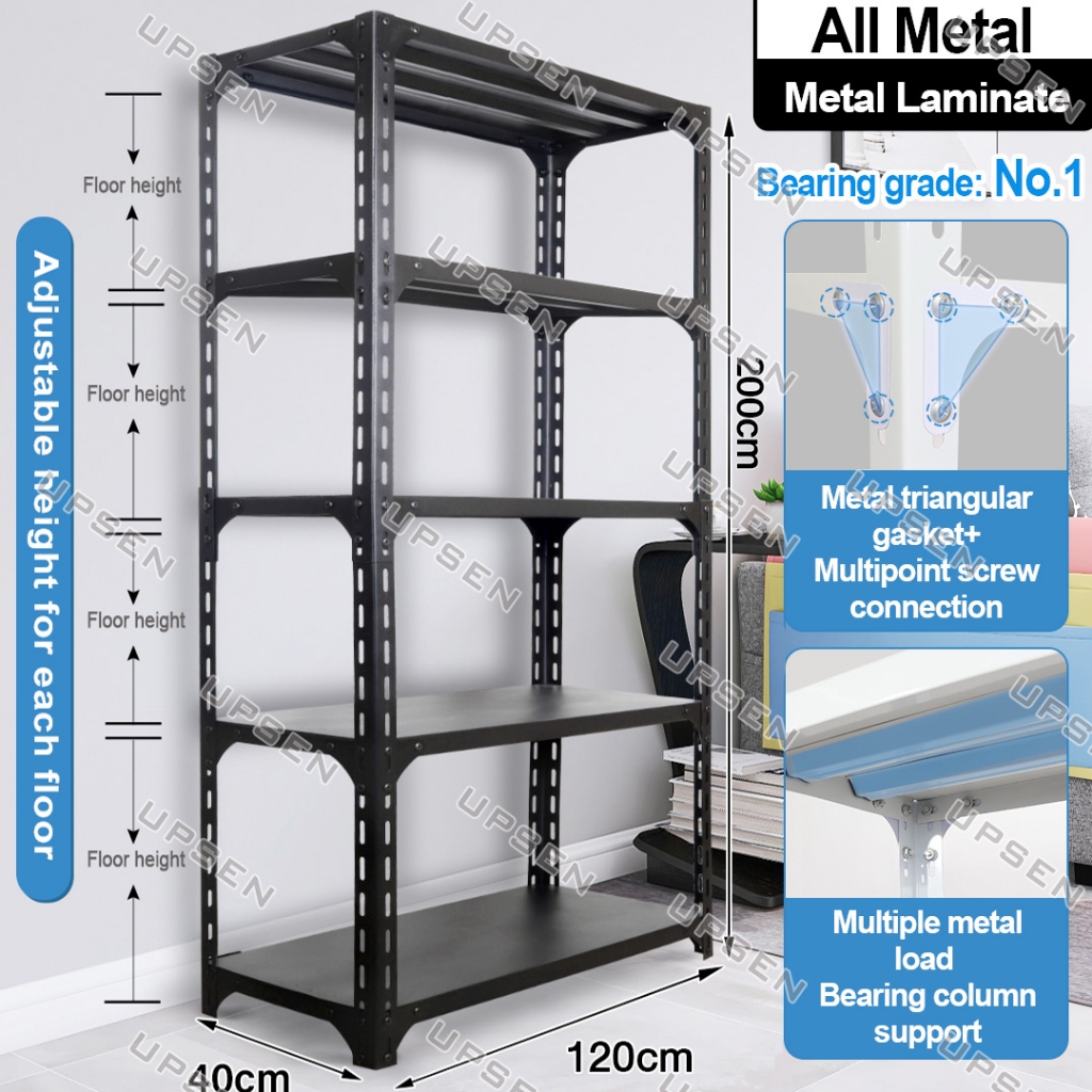 3/6 Tier Metal Boltless Rack Home kitchen Store Storage Rack Warehouse ...