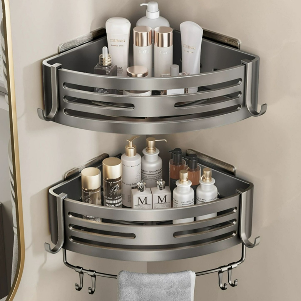 YUN JIE YA corner shelf no drill bathroom rack shelf toilet organiser ...