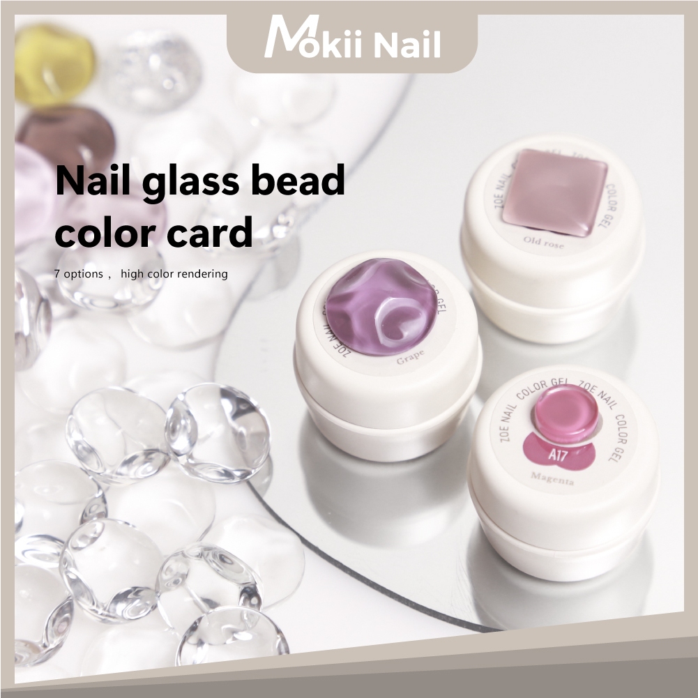 [MOKII] Nail Color Card Manicure Tool Glass beads Color Card Nail Color ...
