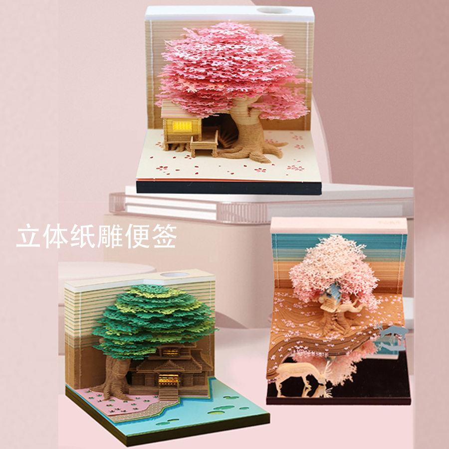 3D Desk Calendar 2024 LED Paper Carved Time Piece Calendar Beautiful ...