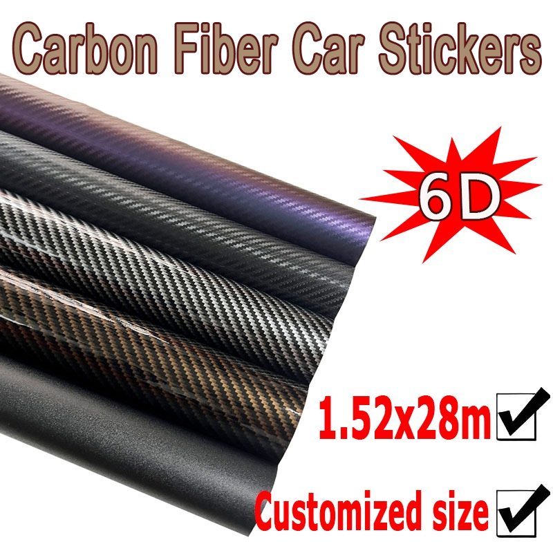 6D Carbon Fiber Car Stickers Multi-color Roll Film Vinyl Wrap Interior ...