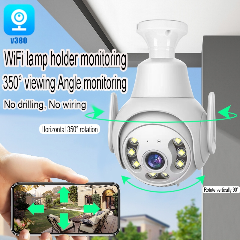 V380 pro camera indoor bulb WiFi 1080p ptz ip camera two way audio ...