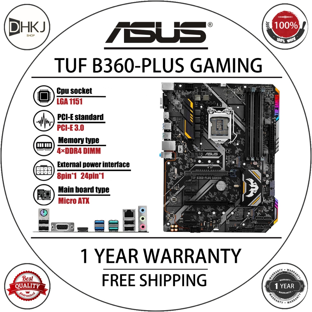 Used ASUS TUF B360-PLUS GAMING original motherboard Socket LGA 1151 ...