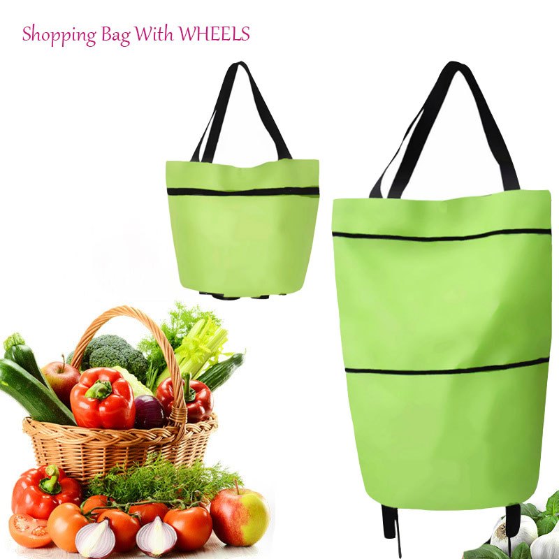 Shopping Bag With Wheels Foldable Troli Beg Shopping Grocery Trolley ...
