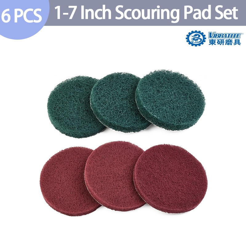 6 PCS 1-7 Inch Scouring Pad Set Industrial Scouring Pads Nylon ...