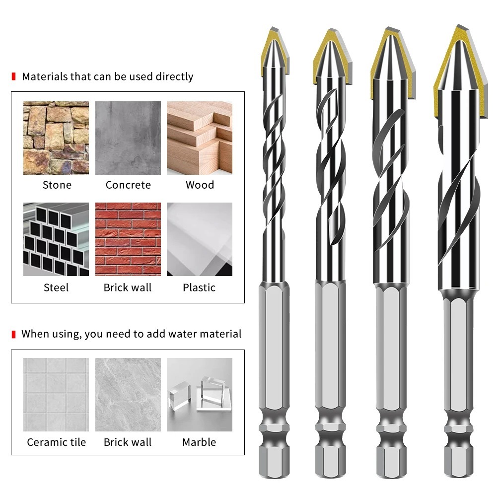 6-12mm Multifunction Drill Bits Hex Eccentric Drill Crooked Head For ...