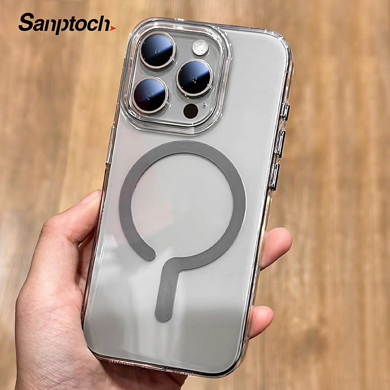 Sanptoch For Magnetic Crystal Clear Slim Phone Case For iPhone 17 / 16 ...