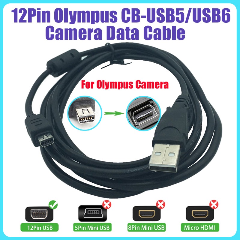【1-3 Days Delivery】12 Pin USB Data Charging Cable For Olympus Camera ...