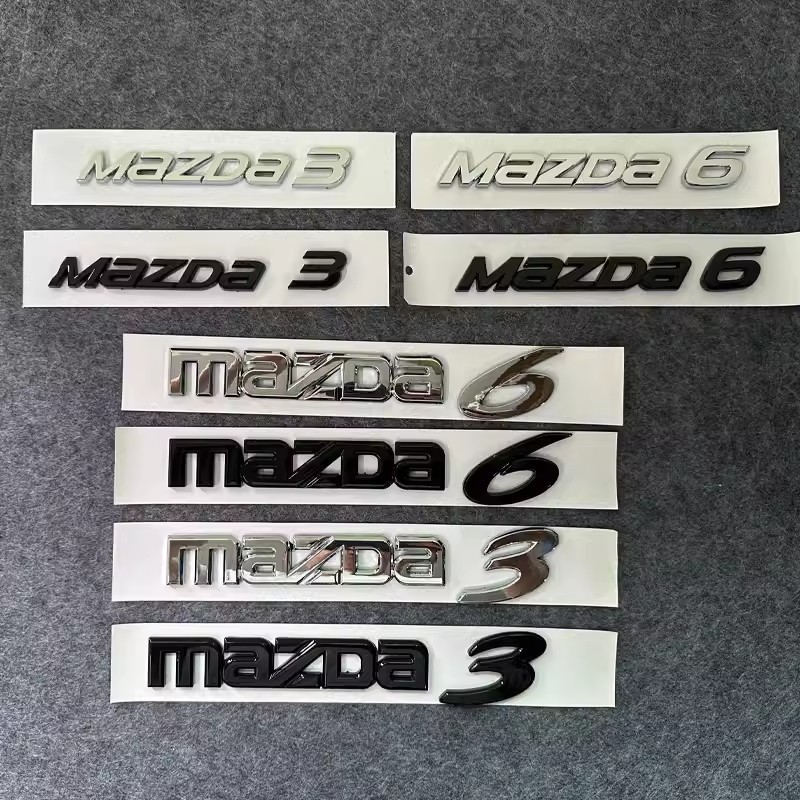 1 x ABS Chrome/Black MAZDA 3 MAZDA 6 Letter Logo Car Auto Rear Trunk ...