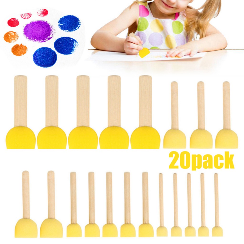 20 mushroom sticks, sponge seals, painting, sponge brushes, DIY ...