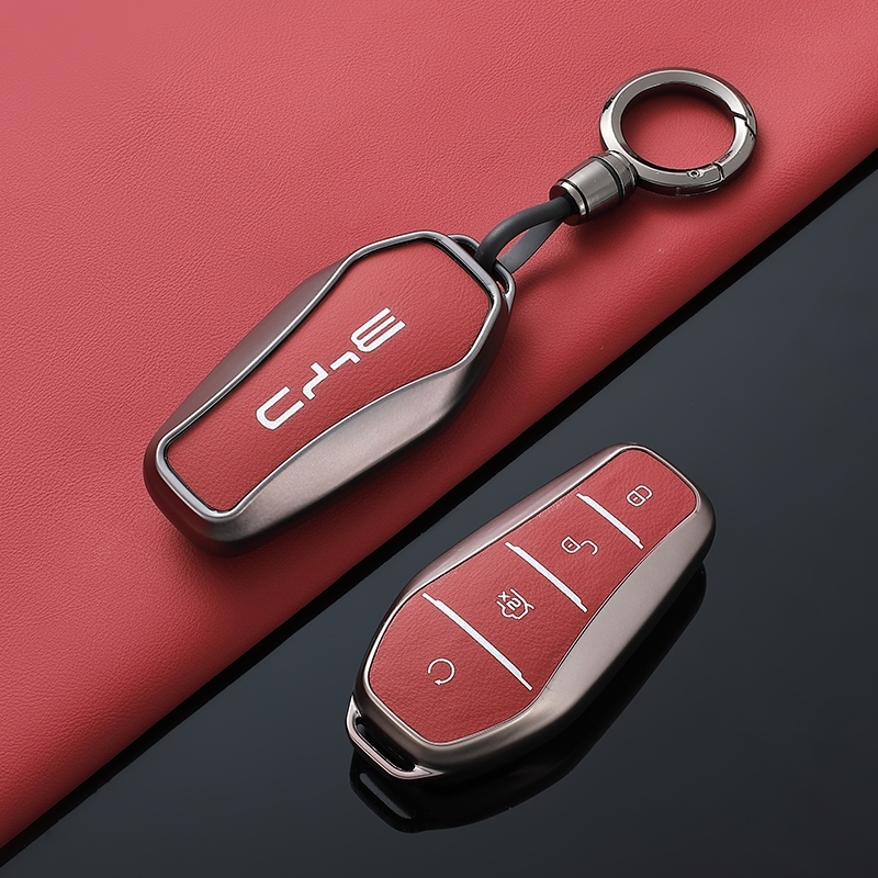 BYD ATTO 3 Metal Leather Key Cover Case Casing Standard Extended ...