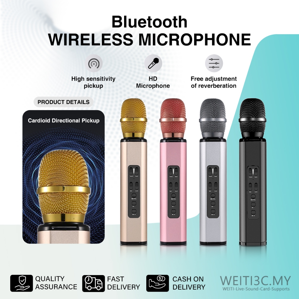 [24h Ship]Bluetooth Microphone Wireless Mic Handheld Microphone ...