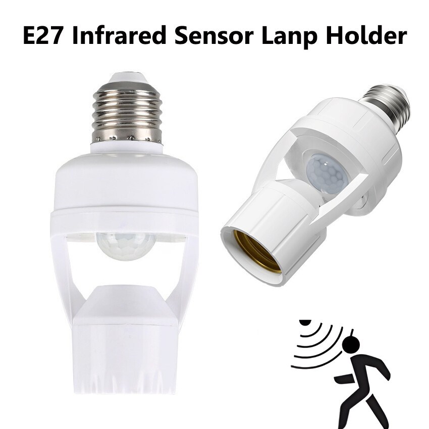 E27 PIR Human Induction Motion Sensor Socket Base AC 110V-220V Delay ...