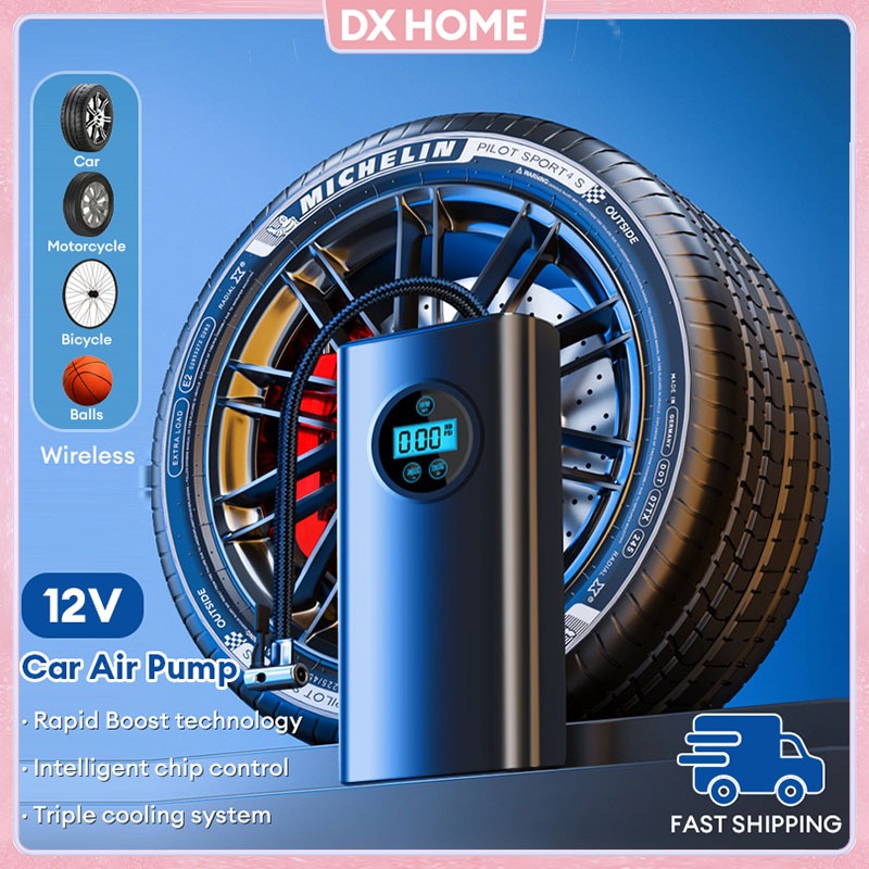 LCD Car Tyre Inflator Tyre Pressure Pump 12V Wireless Electric Tire ...