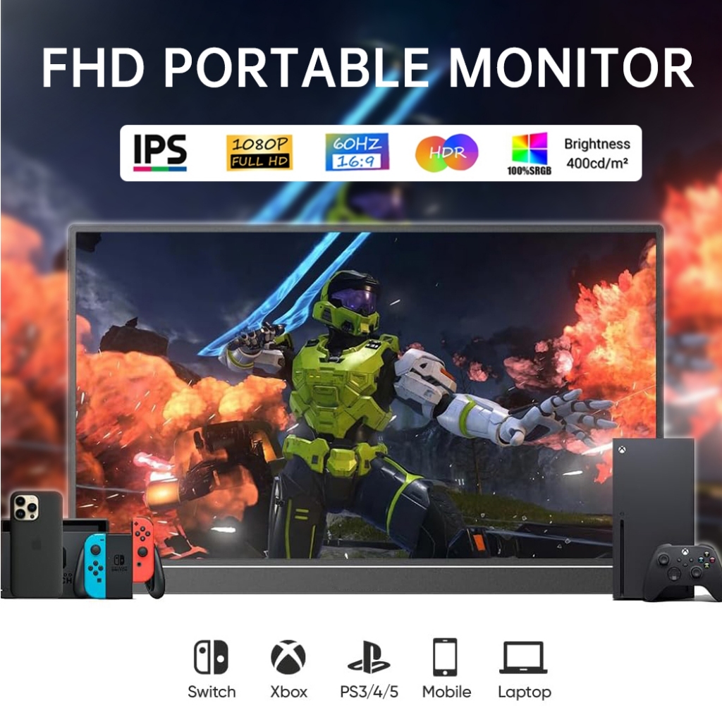 JSHIX 15.6Inch Portable Monitor Touch Screen FHD HDMI 14 INCH PC ...