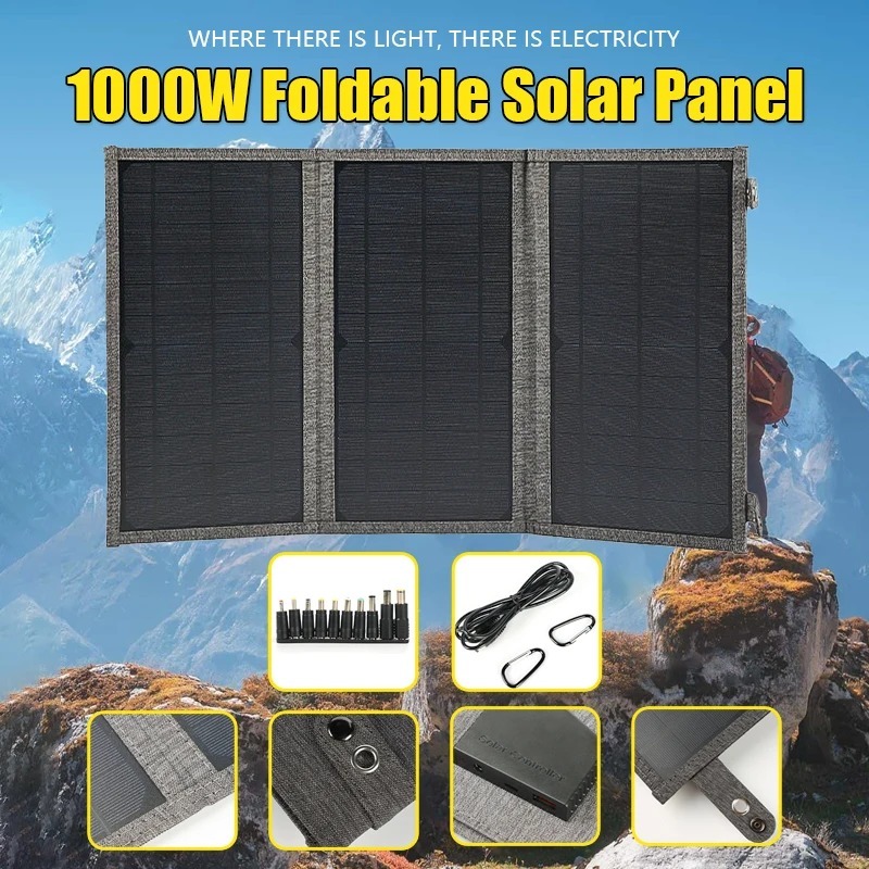 1000W 3-Fold Foldable solar panel portable solar panels charger USB 5V ...