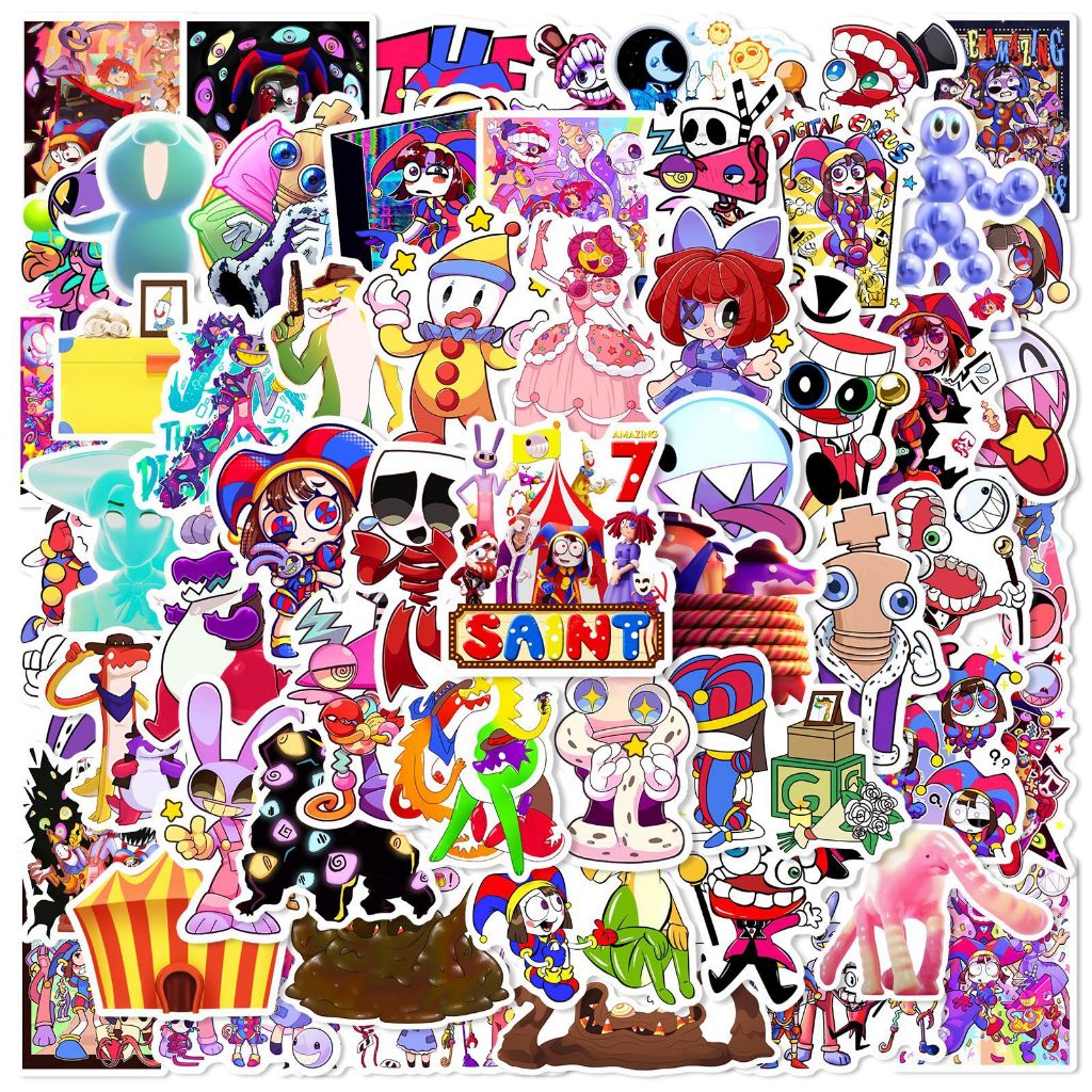Stickers THE AMAZING DIGITAL CIRCUS Kit 50 pieces christmas gifts for ...