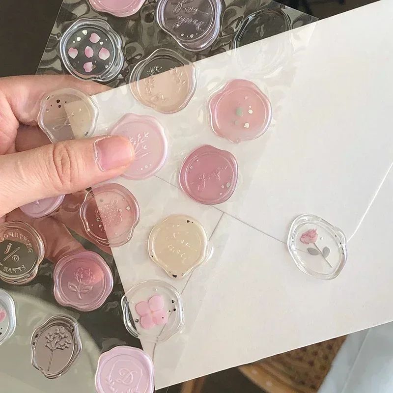 18pcs/set Kawaii Wax Seal Stamp Stickers Journal Planner Envelopes ...