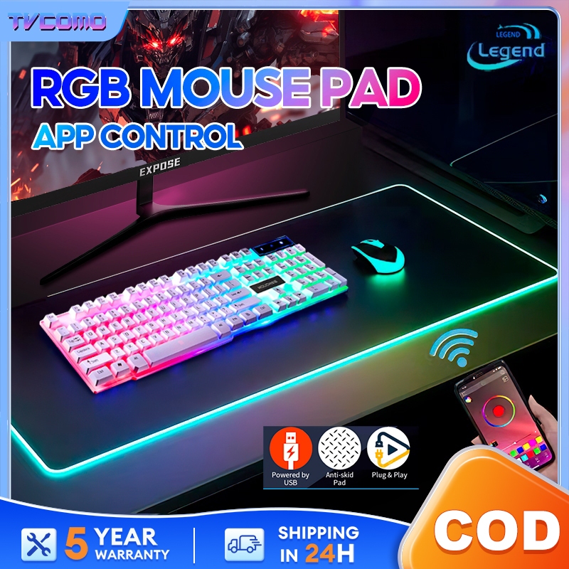 Mouse pad notebook colorful lighting laptop game mice mat USB RGB ...