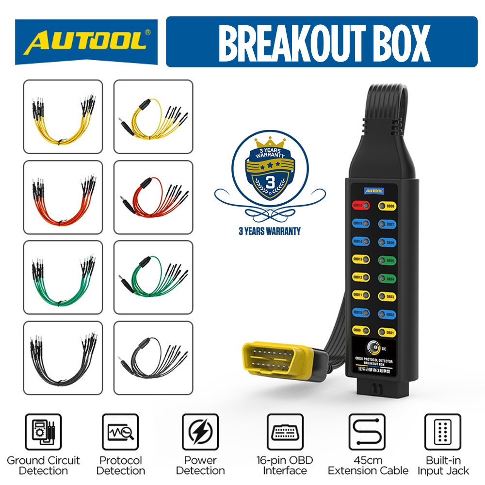 【Local Stock】AUTOOL OBD Breakout Box Compatible With OBD2 Scanner ...