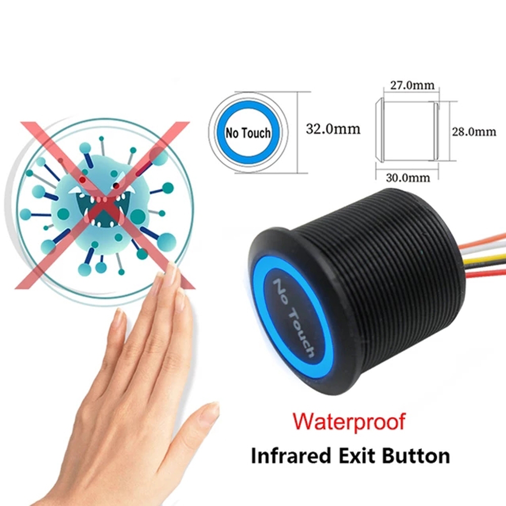 IP68 Waterproof Round Mini Door Push Button Touch No Touch Switch Door ...